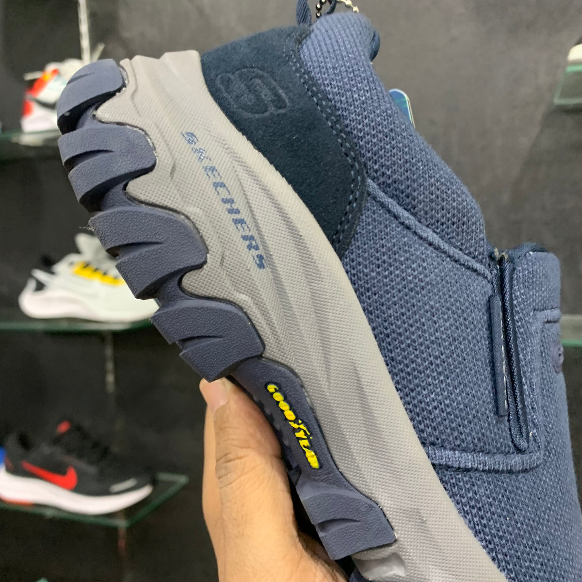 Sketcher DLux Trail Goodyear Sole "Navy" – Ohpairpk